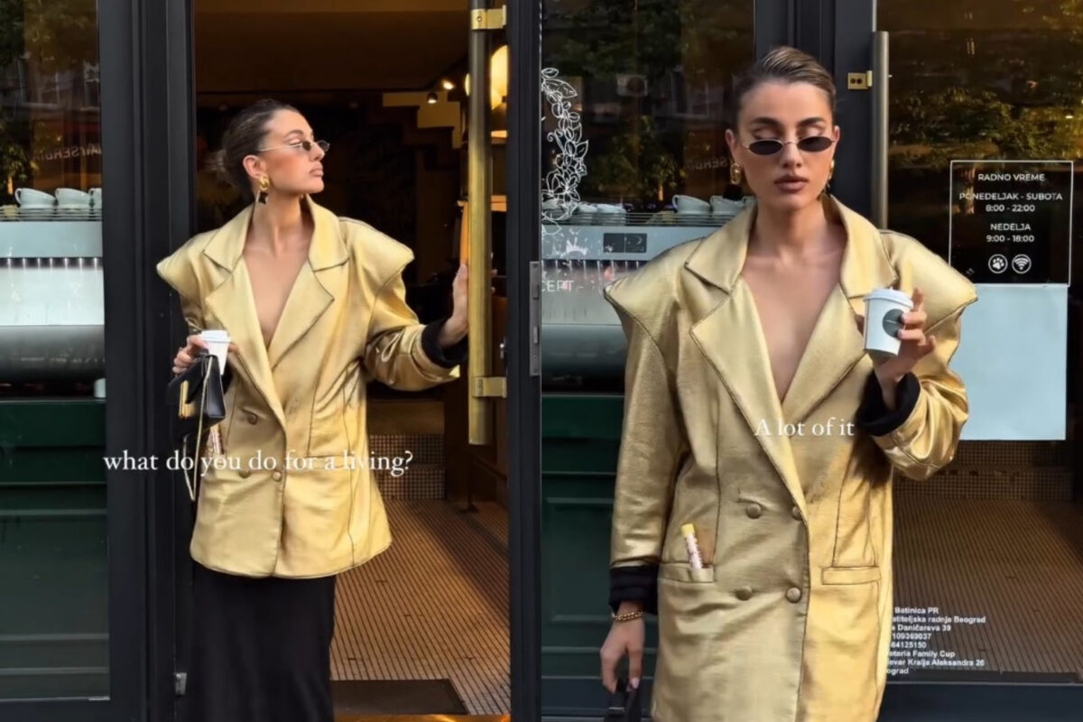 Milica Bukumirović u Maria Chany blejzeru koji se nosi na golo telo